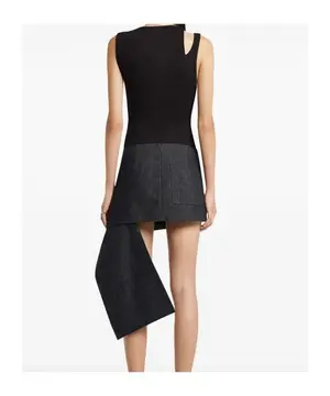 COURREGES Asymmetrical Ribbed Tank Top With Shoulder Opening