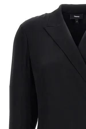 Theory Maxi Dress With Waist Tie And Quarter Sleeves