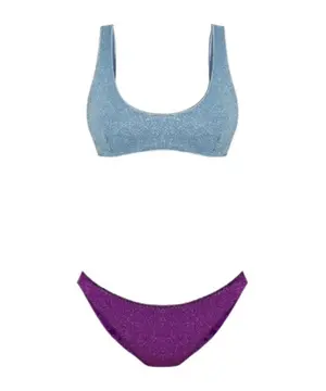 Oseree Glitter-detailing Two-piece Swimsuit - Blue