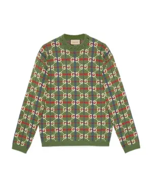 Gucci Monogrammed Crewneck Sweater - Green