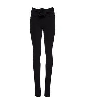 Magda Butrym Floral-appliqué Ruched Leggings - Black