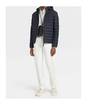 Zegna Hooded Padded Jacket - Navy Blue