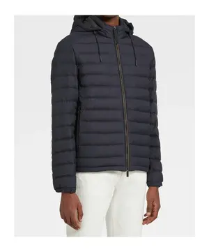 Zegna Hooded Padded Jacket - Navy Blue
