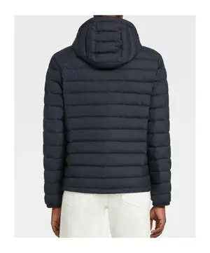 Zegna Hooded Padded Jacket - Navy Blue