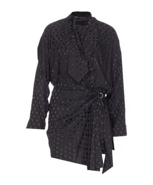 Isabel Marant Étoile Polka Dot Gathered Long Sleeve Dress
