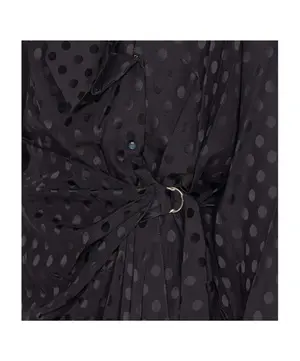 Isabel Marant Étoile Polka Dot Gathered Long Sleeve Dress