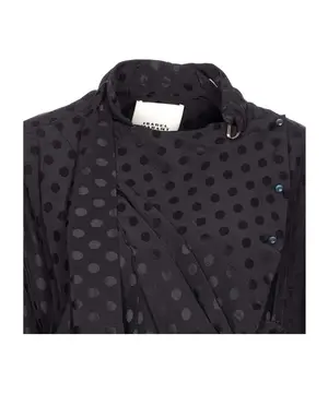Isabel Marant Étoile Polka Dot Gathered Long Sleeve Dress