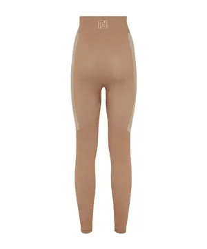 Fendi Logo Detailed High-waisted Leggings - Brown