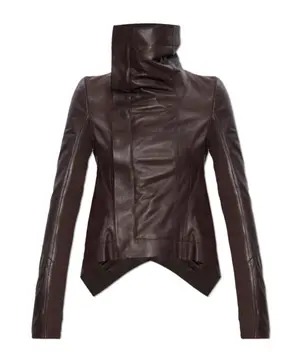 Rick Owens Naska Leather Biker Jacket - Black