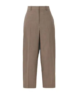 JOSEPH Wool Straight-leg Pants - Brown