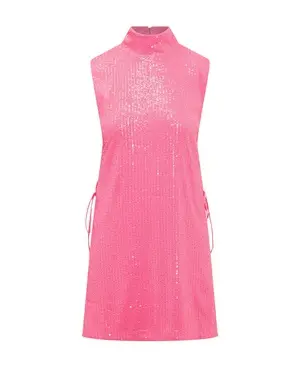 ROTATE BY BIRGER CHRISTENSEN Side Rope Sequined High-neck Dress
