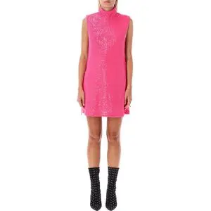 ROTATE BY BIRGER CHRISTENSEN Side Rope Sequined High-neck Dress