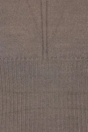Rick Owens Cropped Pullover With Ribbed Belt And Slit - Gray