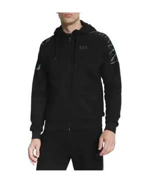 EA7 Zip-up Hooded Jacket With Logo Detail