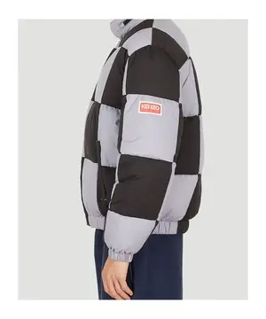Kenzo Checked Boxy Padded Coat