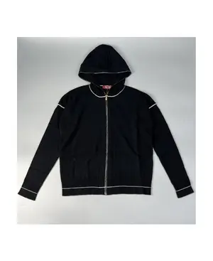Max Mara Hooded Zip-up Cardigan With Contrast Piping