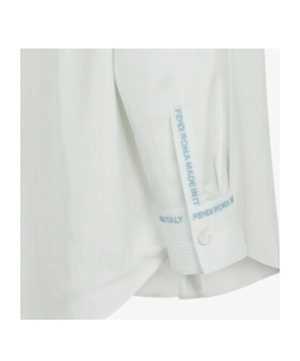 Fendi Striped Silk Shirt With Embroidered Logo