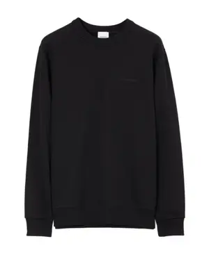 Burberry Embroidered Logo Crewneck Sweatshirt - Black