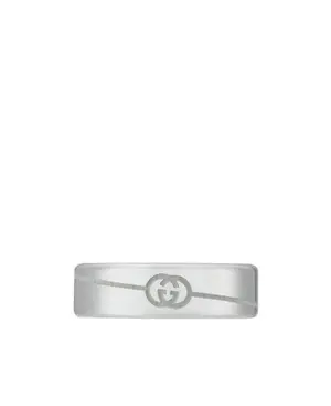 Gucci Diagonal Interlocking G Ring - Gray