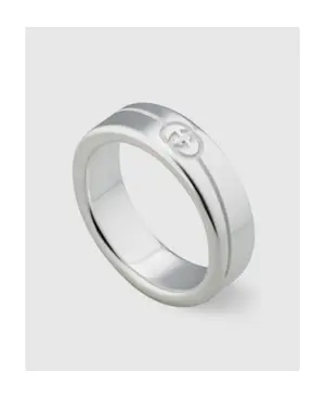 Gucci Diagonal Interlocking G Ring - Gray