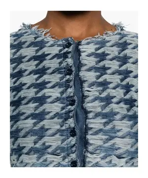 DIESEL® Houndstooth Knit Cropped Cardigan