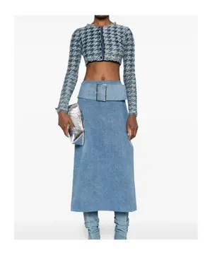 DIESEL® Houndstooth Knit Cropped Cardigan