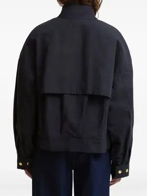 Barbour Logo Detailed Zip Up Jacket - Black