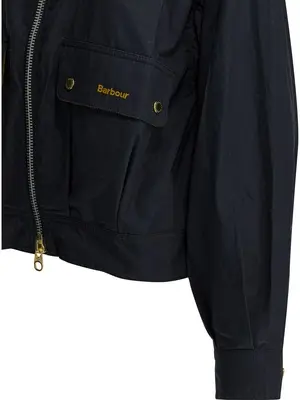 Barbour Logo Detailed Zip Up Jacket - Black
