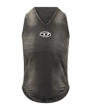 DIESEL® Logo Plaque Sleeveless V-neck Top