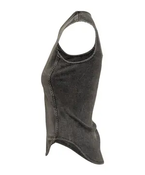 DIESEL® Logo Plaque Sleeveless V-neck Top
