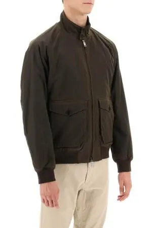 BARACUTA Waxed Zip Jacket - Black