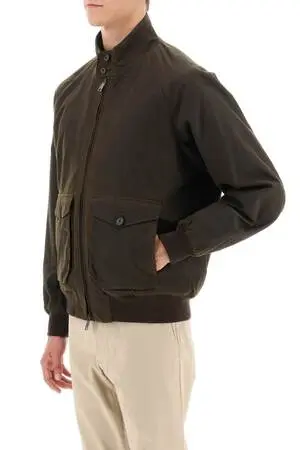 BARACUTA Waxed Zip Jacket - Black