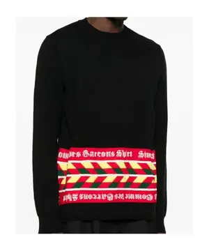 Comme Des Garçons Geometric Pattern Crew Neck Sweater