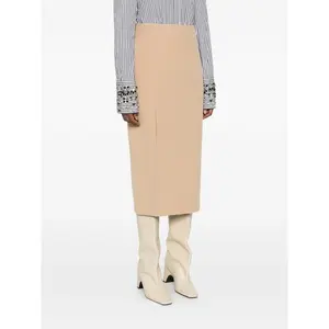 Sportmax Slit Midi Skirt With Zipper Detail
