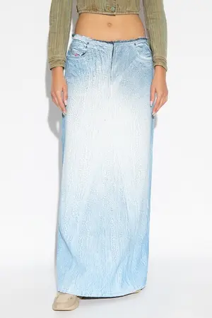 DIESEL® Washed A-line Maxi Skirt