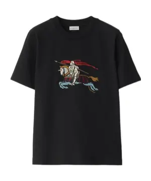 Burberry Ekd Embroidered Crewneck T-shirt - Black