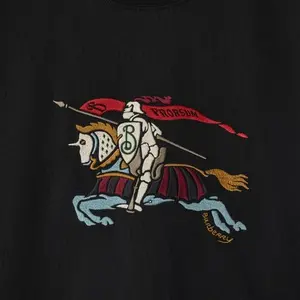 Burberry Ekd Embroidered Crewneck T-shirt - Black