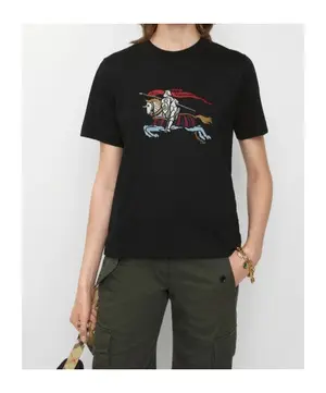Burberry Ekd Embroidered Crewneck T-shirt - Black