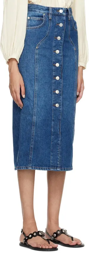 Isabel Marant Étoile Vandy High-waist Buttoned Midi Skirt - Blue