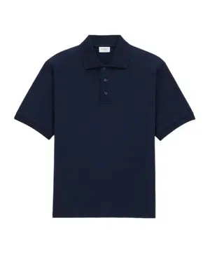 Saint Laurent Saint Laurent Cassandre Short-Sleeved Polo Shirt Navy