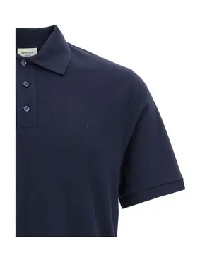 Saint Laurent Cassandre Short-sleeved Polo Shirt - Navy