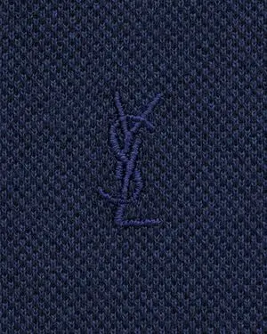 Saint Laurent Cassandre Short-sleeved Polo Shirt - Navy