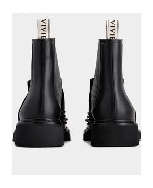 ROGER VIVIER Leather Chelsea Ankle Boots With Embellished Buckle