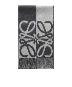 Loewe Tassel Jacquard Scarf - Grey