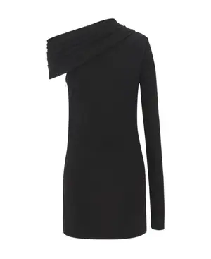 Saint Laurent Ruched One-sleeved Mini Dress