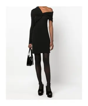 Saint Laurent Ruched One-sleeved Mini Dress