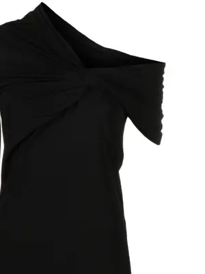 Saint Laurent Ruched One-sleeved Mini Dress