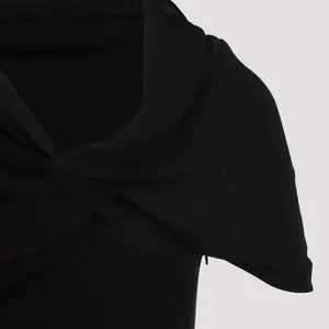 Saint Laurent Ruched One-sleeved Mini Dress