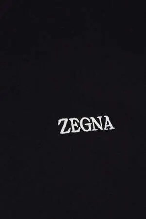 Zegna Logo Embroidered Crewneck T-shirt