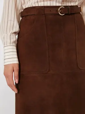Max Mara Mstennis Belted Midi Skirt